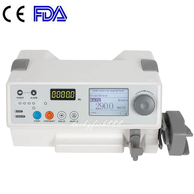 PORTABLE LCD Injection Infusion Bolus Syringe Pump with Alarm KVO Drug ...