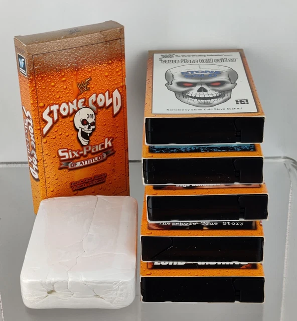 WWF/WWE STONE COLD Six Pack Of Attitude VHS Pal UK + T Shirt Steve ...