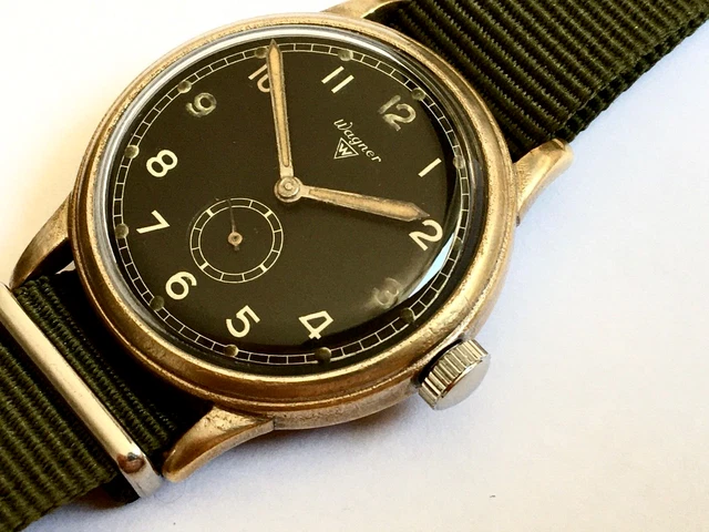 ULTRA RARE WATCH Vintage WAGNER MILITARY PILOT LUFTWAFFE WWII.Cal.Urofa ...