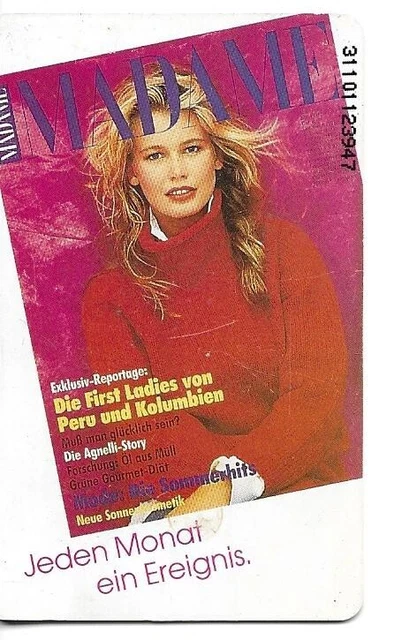 RARE / TELEPHONE Card - Claudia Schiffer: Madame Model Magazine ...