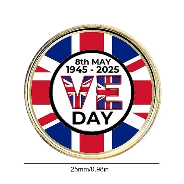 VE DAY 80TH Anniversary Pin Badge VE Day Badge VE Day 1945-2025 Lapel ...