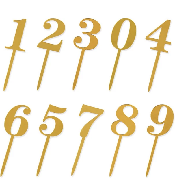 ACRYLIC NUMBER CAKE Topper DIY Cupcake Toppers with 0-9 Numbers ...