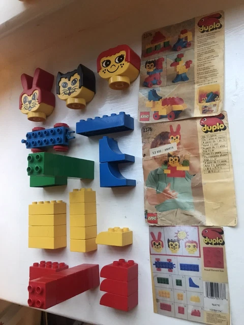 LEGO DUPLO SET 2376 Basic Bucket **COMPLETE** with 3 animal heads ...