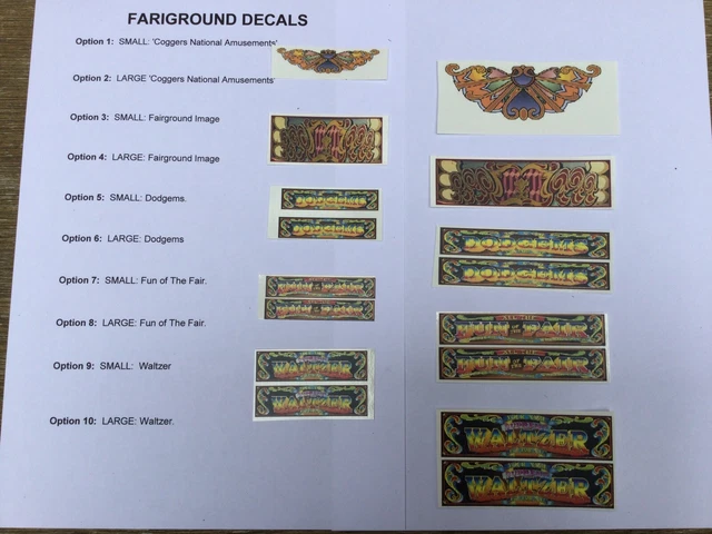FAIRGROUND DECALS MODEL Diorama : 14 OPTIONS. £2.77 - PicClick UK