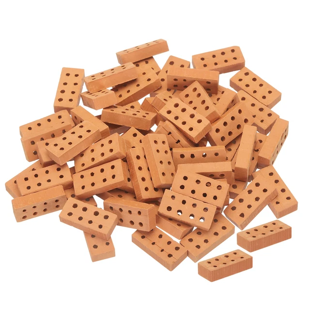 MINIATURE BRICKS CLAY Mini Wall Brick for Model Building Red 60PCS ...