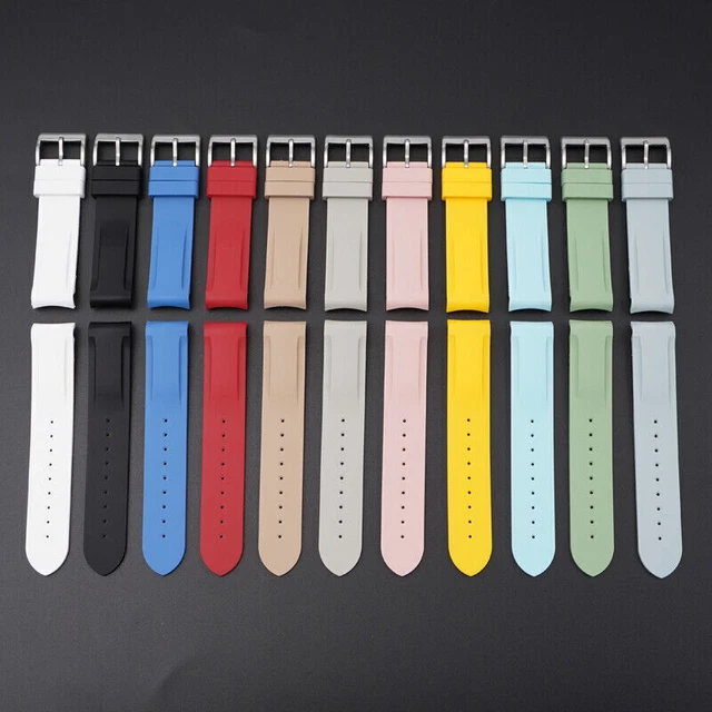 CURVED RUBBER WATCH Strap For Swatch Omega Speedmaster Moon series ...