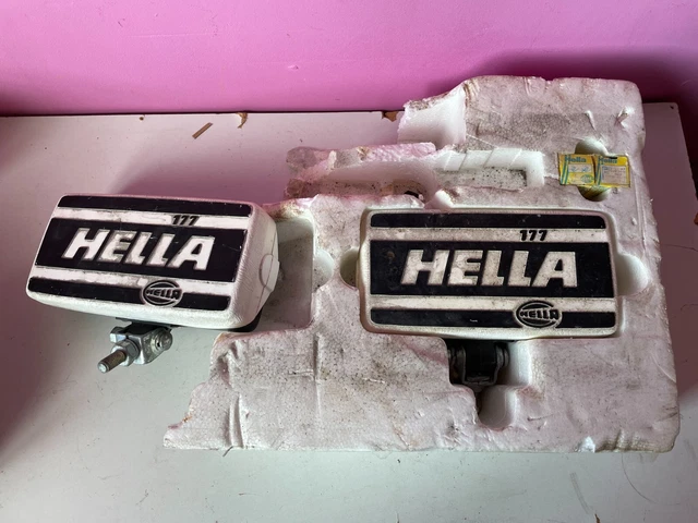 VINTAGE HELLA HALOGEN 177 Spotlamps Rectangular With Covers £59.99 ...