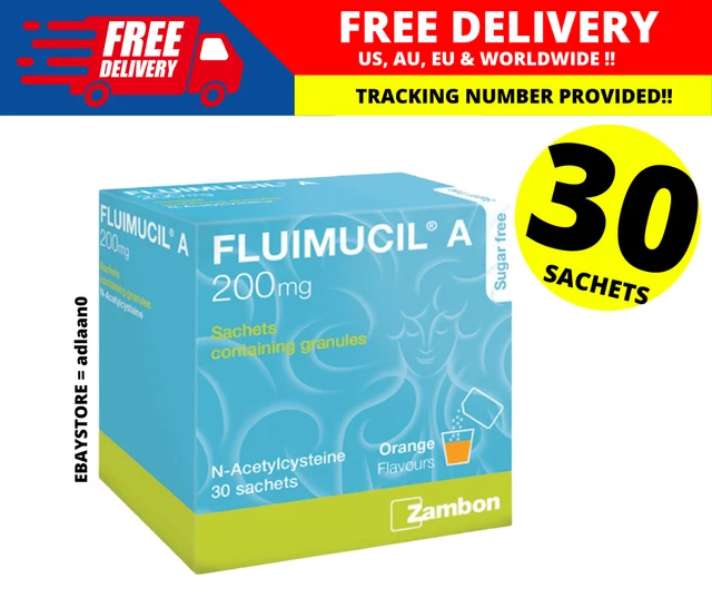 FLUIMUCIL A 200MG 30's Granules N-acetylcysteine Clear Phlegm EUR 35,15 ...