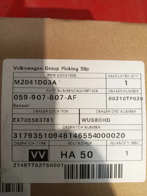 GENUINE VAG V6 tdi Amarok NOX Sensor 059907807AF no2 £530.00 - PicClick UK