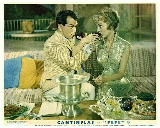 PEPE ORIGINAL LOBBY Karte Cantinflas Janet Leigh Trink Weinrot Sperren ...