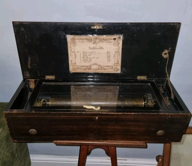 ANTIQUE SWISS MUSIC Box Playing 8 Airs Hand Cranked for Restoration c ...