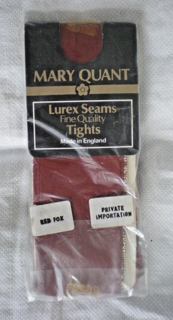 VINTAGE MARY QUANT Red Fox Lurex Seams Fine Quality Nylon Tights,Retro ...