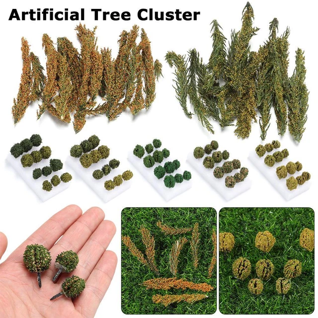 LAYOUT MINIATURE SHRUBS Scene Model Artificial Tree Cluster Static ...