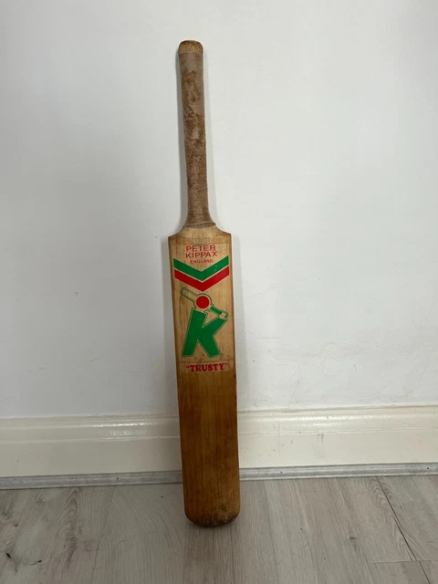 PETER KIPPAX VINTAGE " Trusty " Cricket Bat Retro Old Prop Made in ...