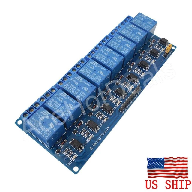 8 CHANNEL DC 5V Relay Module for Arduino Raspberry Pi DSP AVR PIC ARM ...