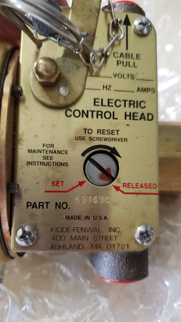 KIDDE FENWAL ELECTRIC Control Head Wk-897494-000 £738.34 - PicClick UK