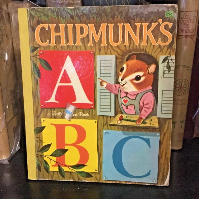 CHIPMUNK'S A-B-C LITTLE Golden Book Richard Scarry 1968 2nd HC ...