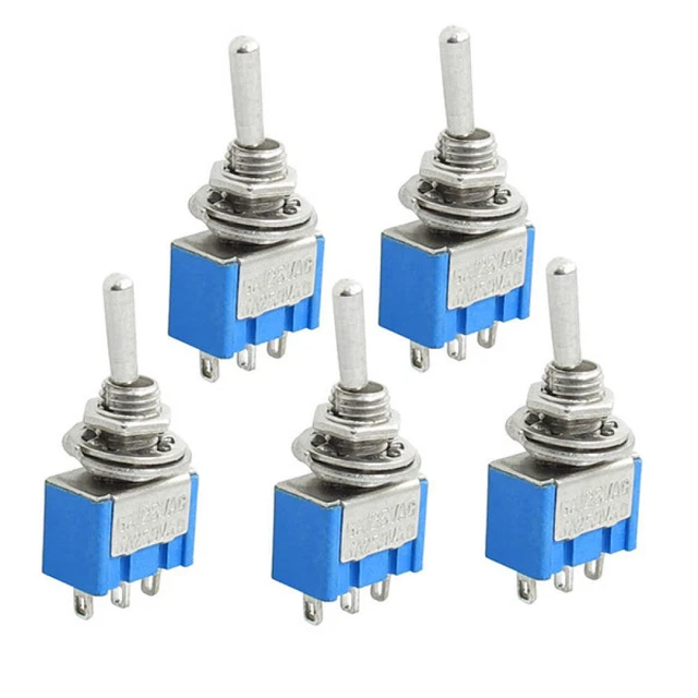 5 PCS 3 Terminals Toggle Switch Switches AC 250V/ 3A 125V/ 6A £5.35 ...