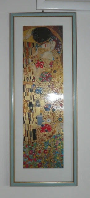 QUADRO STAMPA IL BACIO di KLIMT the kiss con cornice e vetro arte EUR ...