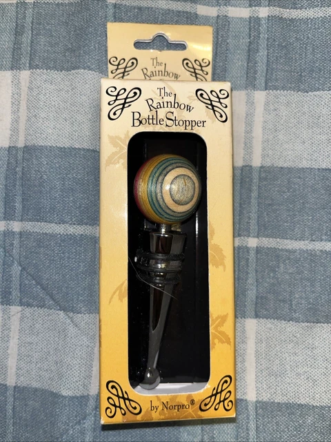 WINE BOTTLE STOPPER NOR pro Rainbow Fine Wood - Hand Dyed & Laminated ...