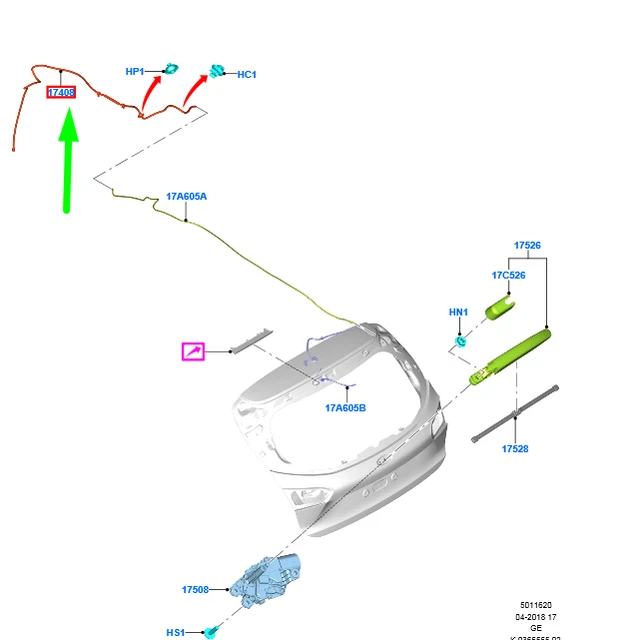 NUOVO FORD FOCUS Mk4 Parabrezza Posteriore Lavatrice Tubo Assy 2246933 ...