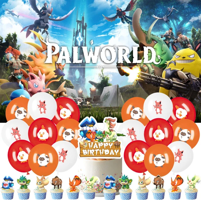 PALWORLD PARTY SUPPLIES Birthday Decorations Set Balloons Cake toppers ...