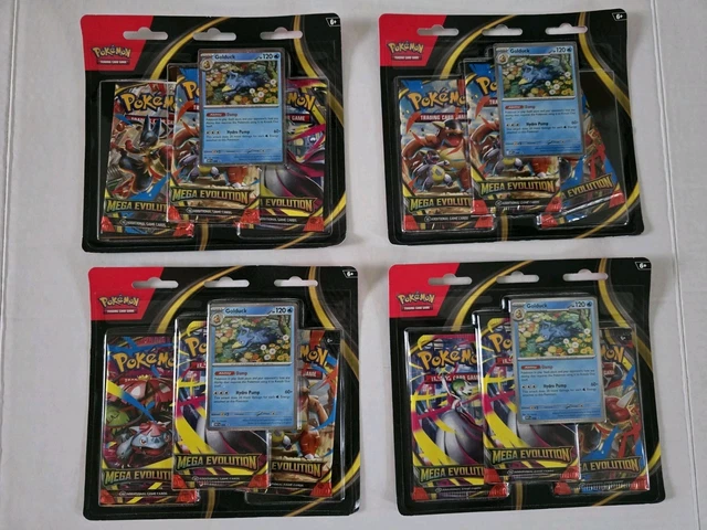 2025 POKÉMON TCG Mega Evolution GOLDUCK Three Booster Pack Blister ...