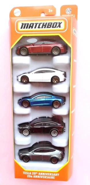 MATCHBOX 2024, 5 PACK, TESLA 20th ANNIVERSARY, (MODEL: S, 3, X, Y ...