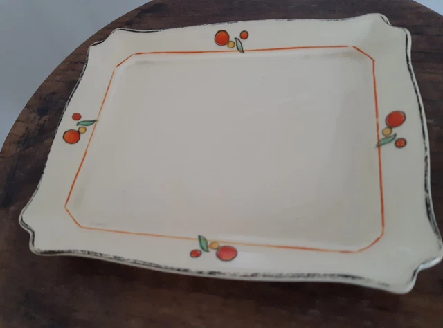 ART DECO WOODS Ivory Ware England 6" x 8" Cheese Dish 1930's Patterned ...