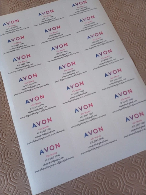 AVON REPRESENTATIVE PERSONALISED Brochure, Address, Calling Labels ...
