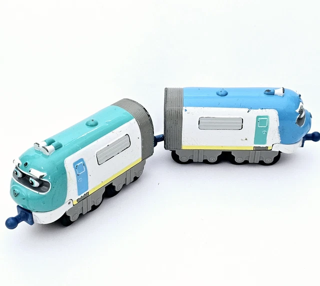 2010 TOMY COURBE D'Apprentissage Chuggington Die-Cast Jumeaux Léon ...