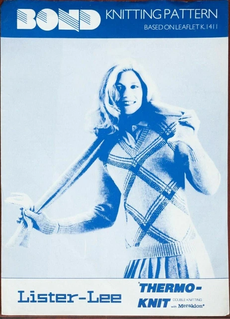 BOND MACHINE KNITTING Pattern Fair Isle Sweater 32-34" Lister 1411 ...