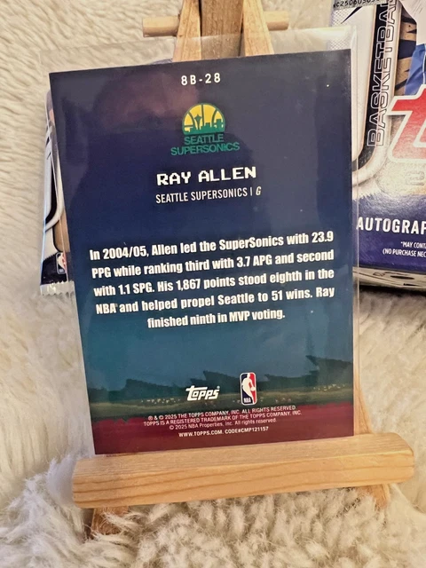 TOPPS FLAGSHIP 2025-26 NBA #8B-28 Ray Allen 8-Bit Ballers Seattle ...