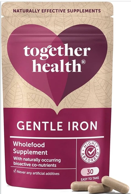 TOGETHER HEALTH NATURAL Gentle Iron Supplement 30 Capsules, Vegan ...