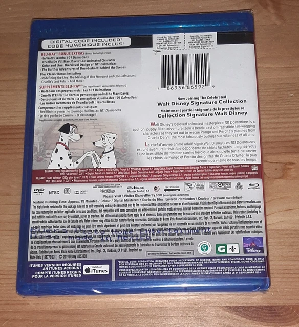 101 DALMATIANS (BLU-RAY + DVD, 1961, BRAND NEW) Walt Disney Signature ...