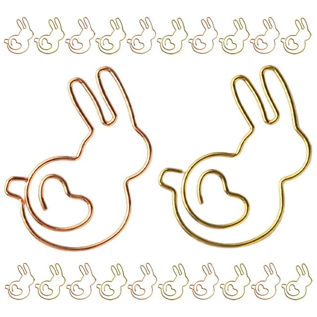 30PCS OFFICE PAPER Clips File Document Fixing Clips Lovely Small Paper ...