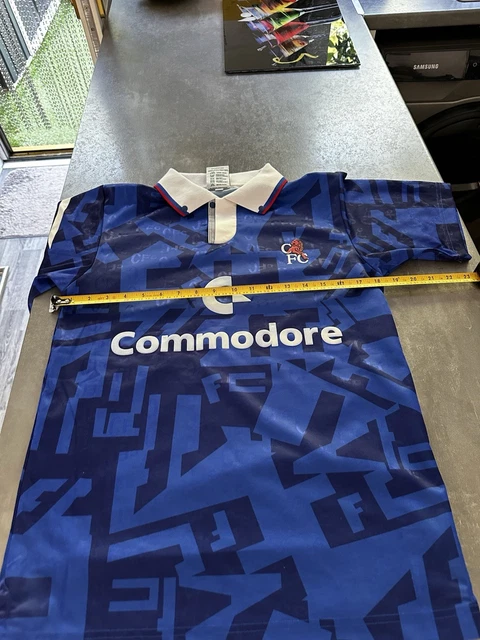 CHELSEA FC OFFICIAL SCORE DRAW RETRO 1992 COMMODORE HOME SHIRT Small ...