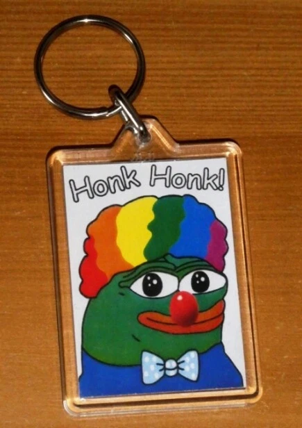 PEPE THE FROG Keyring Honk Honk Clown World Double Sided Key Ring EUR 3 ...