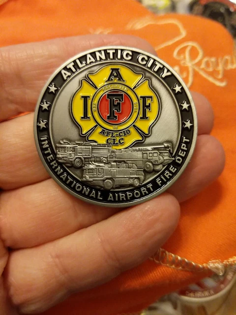 ATLANTIC CITY INTERNATIONAL Airport Fire Challenge Coin IAFF arff ...