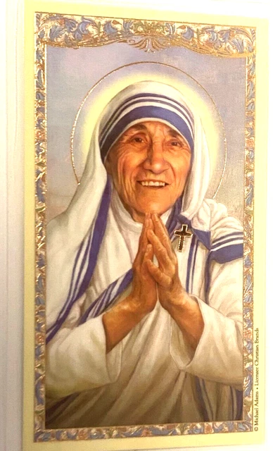 SAINT MOTHER TERESA of Calcutta Laminated Prayer Card, New #PCL-024 $2. ...