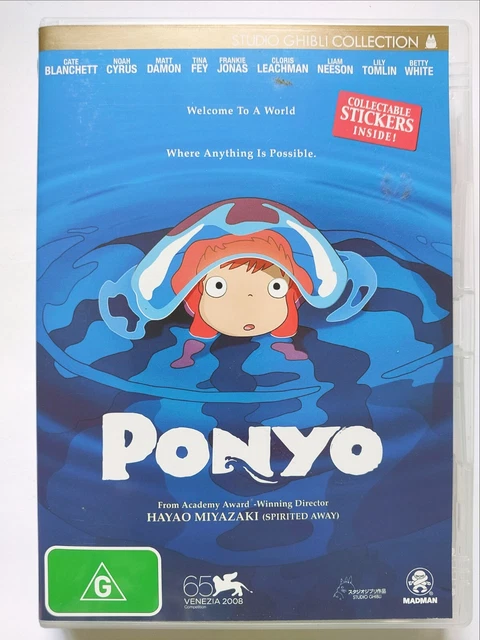 PONYO + COLLECTIBLE Sticker Set - Studio Ghibli -Region 4 DVD- FREE ...
