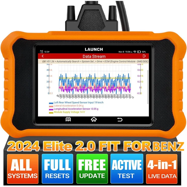 LAUNCH X431 ELITE V2.0 For Mercedes Benz Car OBD2 Diganostic Scanner ...