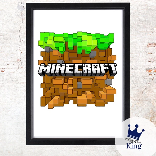 MINECRAFT GAMING PC Xbox PS5 Logo Comic effect design A4 print £5.99 ...