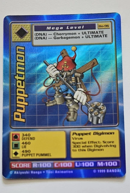 1999 BANDAI DIGIMON Digi-battle Puppetmon Bo-96 Holo £18.65 - PicClick UK