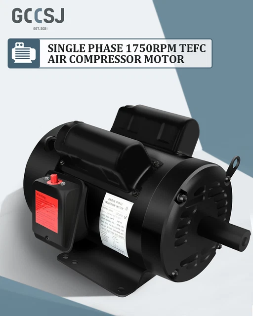 AIR COMPRESSOR ELECTRIC Motor 5 HP 184T Frame Single Phase 208-230 Volt ...