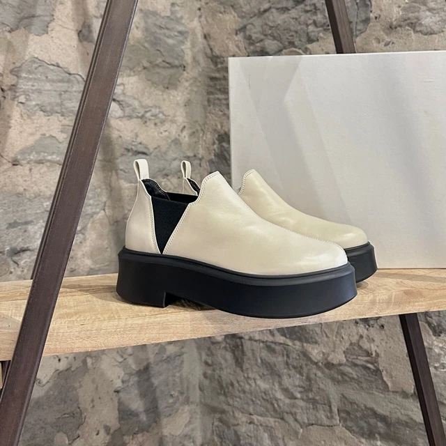 THE ROW IVORY Calfskin Robin Chelsea Ankle Boots - 37 IT - 7 US $1,250. ...