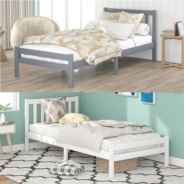 MERAX SINGLE BED 3ft Solid Wooden Bed Frame Bedroom Furniture Adults ...