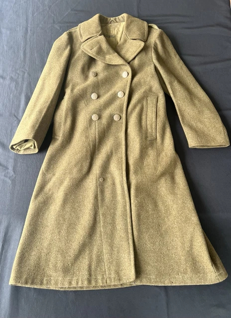 WW2 US ARMY Officer's Cold Weather Wool Trench Coat Overcoat 38R 1940s ...