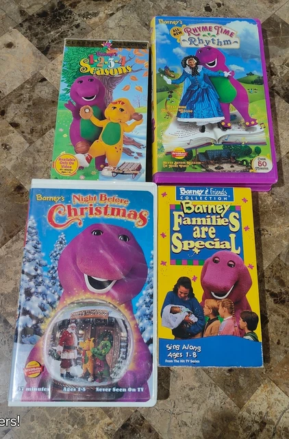 BARNEY VHS LOT of 4 Rare VHS Seasons 1-4, Rhyme Thyme, Christmas ...