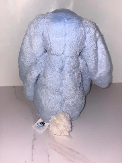 JELLYCAT BASHFUL BLUE Bunny Retired Medium + Jellycat Bag - 100% ...